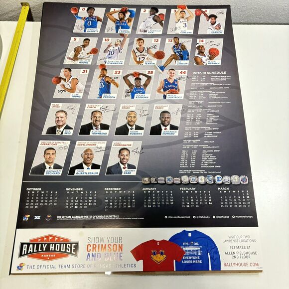 Art | 2172018 Kansas Jayhawks Ku Basketball Poster Schedule Calendar ...